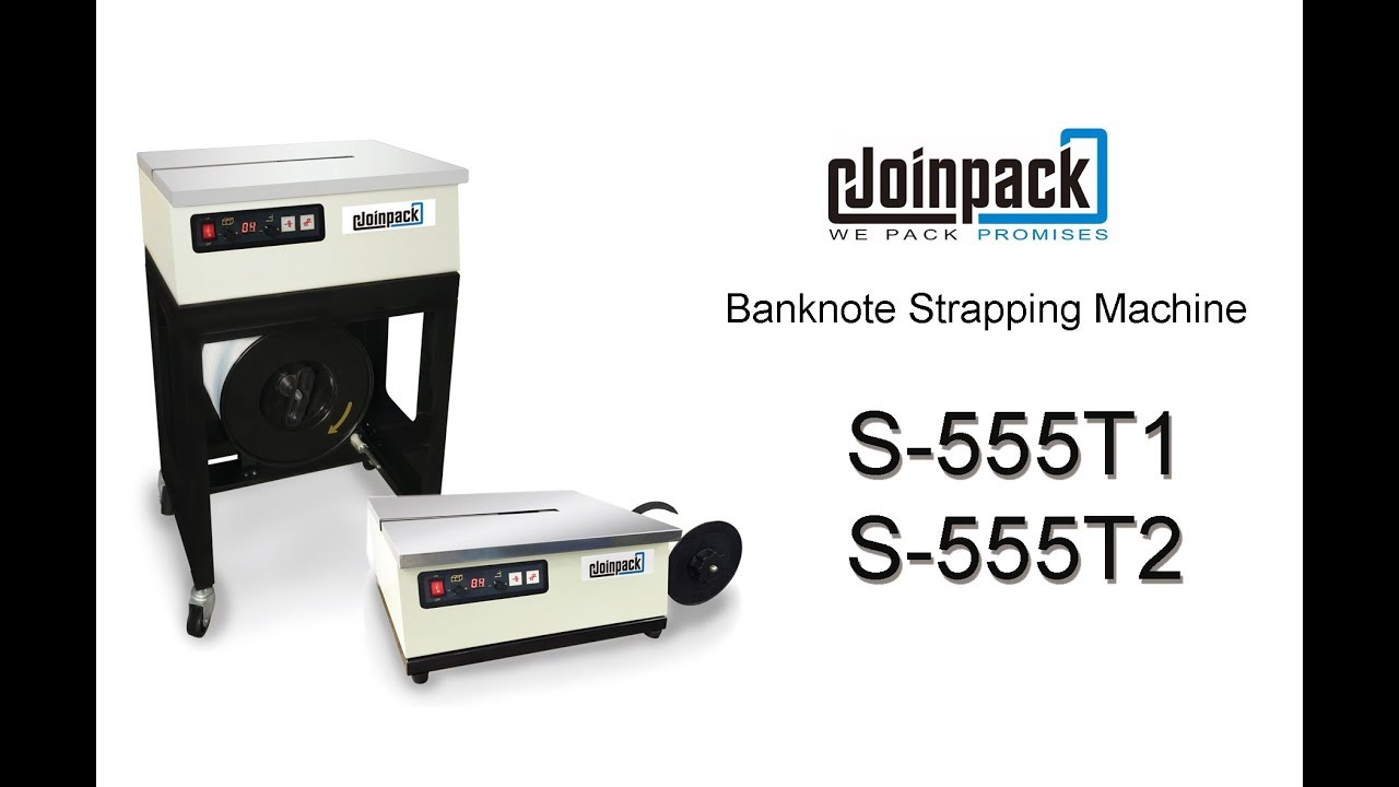 Mini semi-auto strapping machine for banknote - S-555T1 / S-555T2 - YouTube