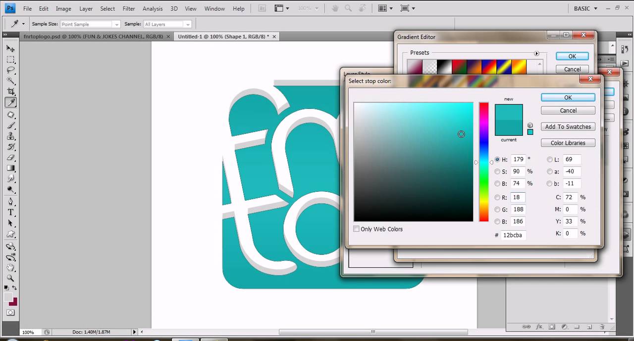 Tutorial: How to design a 3D logo with photoshop basics - YouTube