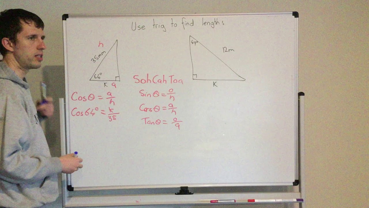 Using Trig to find unknown sides - YouTube