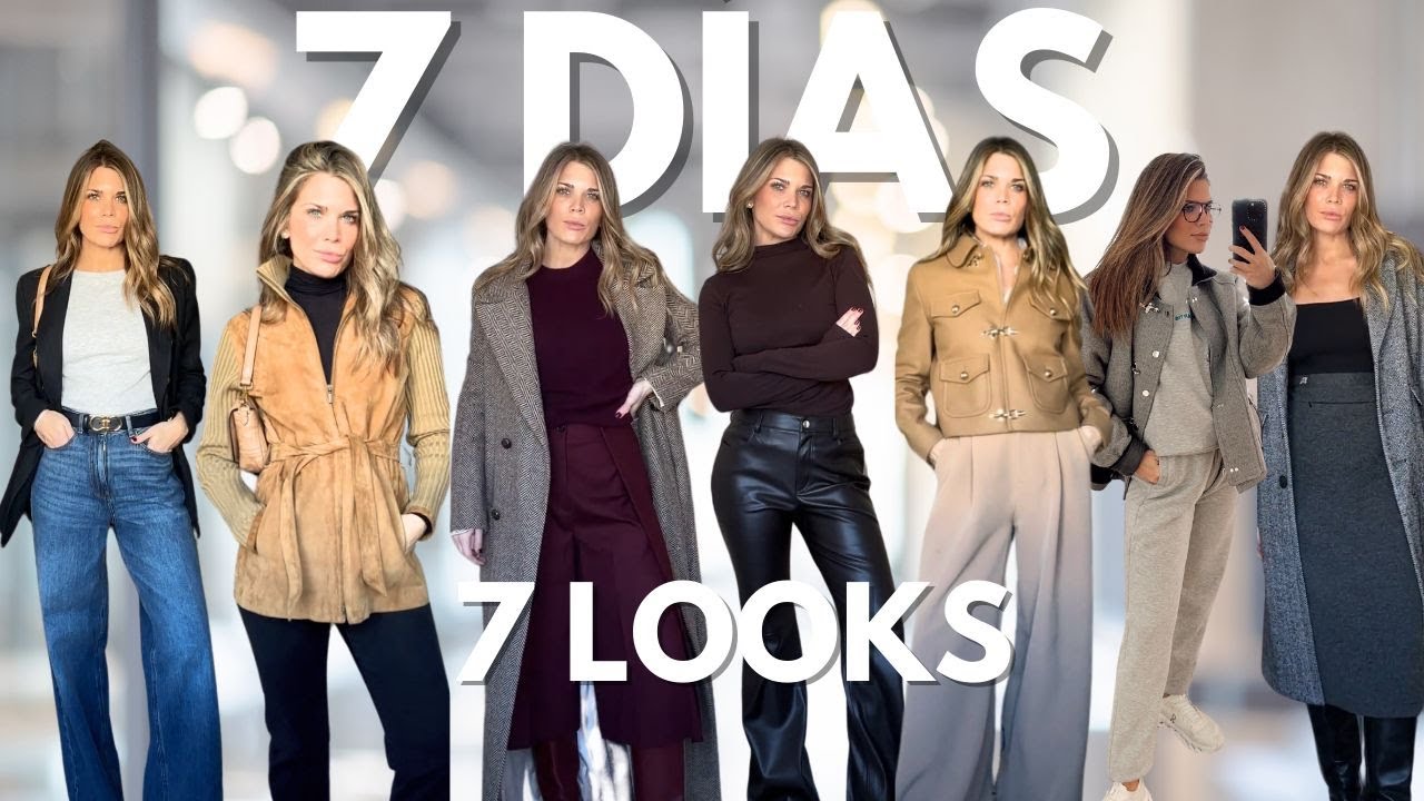 7 DÍAS 7 LOOKS : con básicos que ya tienes en tu armario - YouTube
