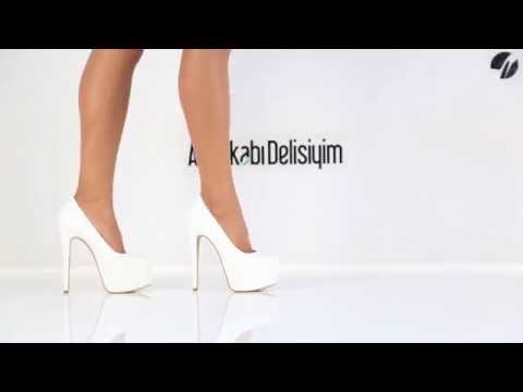 Este Rugan Beyaz Platform Topuklu Ayakkabı