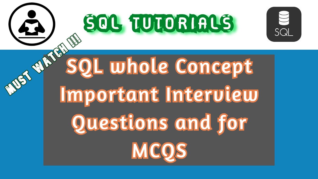 Important Concepts and mcqs in SQL very important for placements - YouTube
