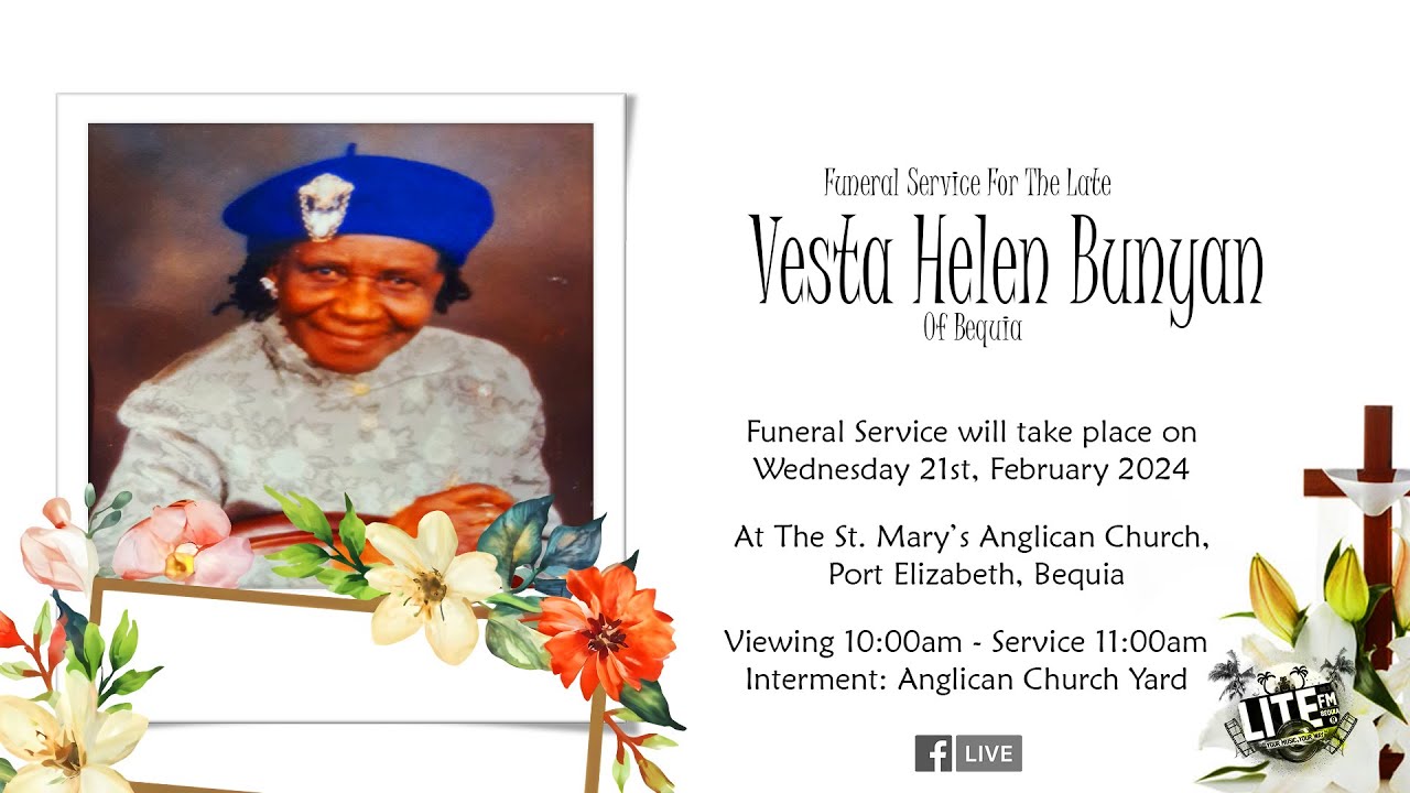 Funeral Service for the late Vesta Helen Bunyan - YouTube