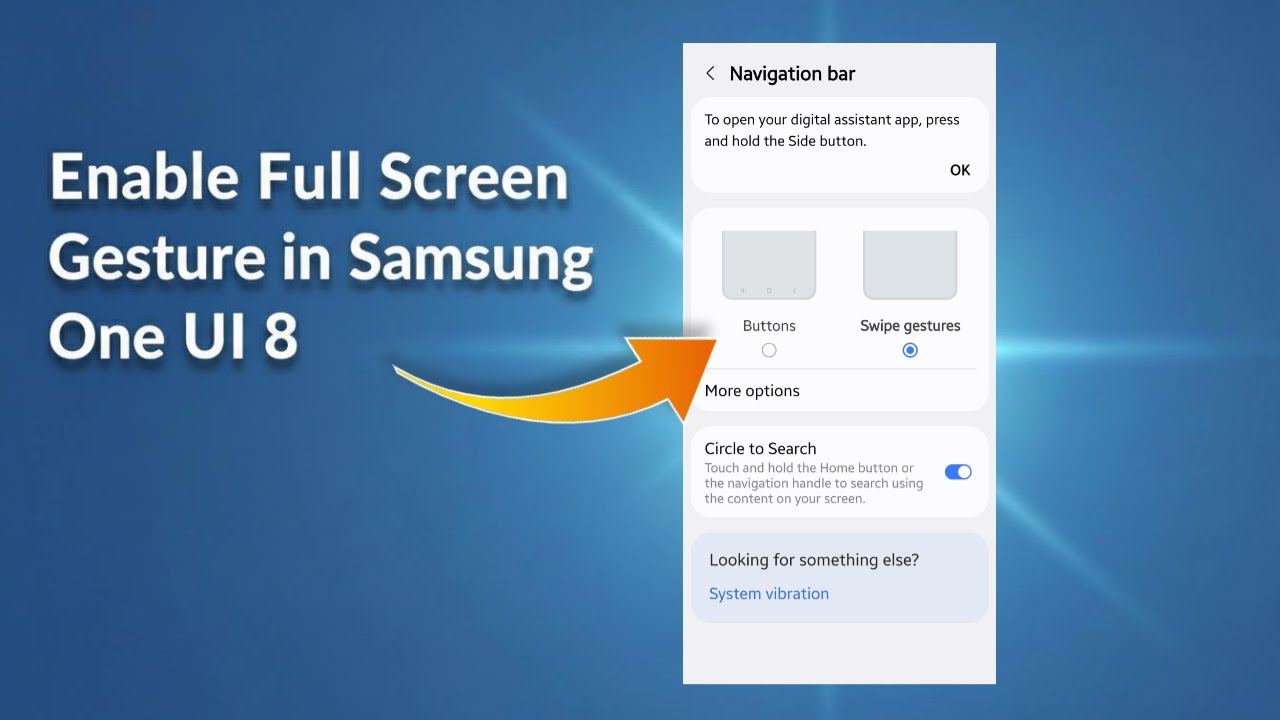 How to Enable Full Screen Gesture in Samsung One UI 8 - YouTube