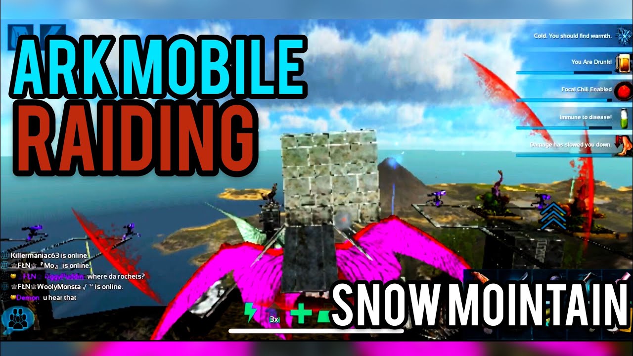 ARK Mobile - Raiding Snow Mountain - YouTube