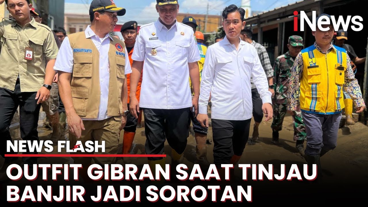 Gaya Gibran Tinjau Korban Banjir: Becek-becekan, Kena Lumpur, Rambut ...