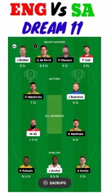 ENG vs SA Dream 11 Team #dream11 #dreamteam - YouTube