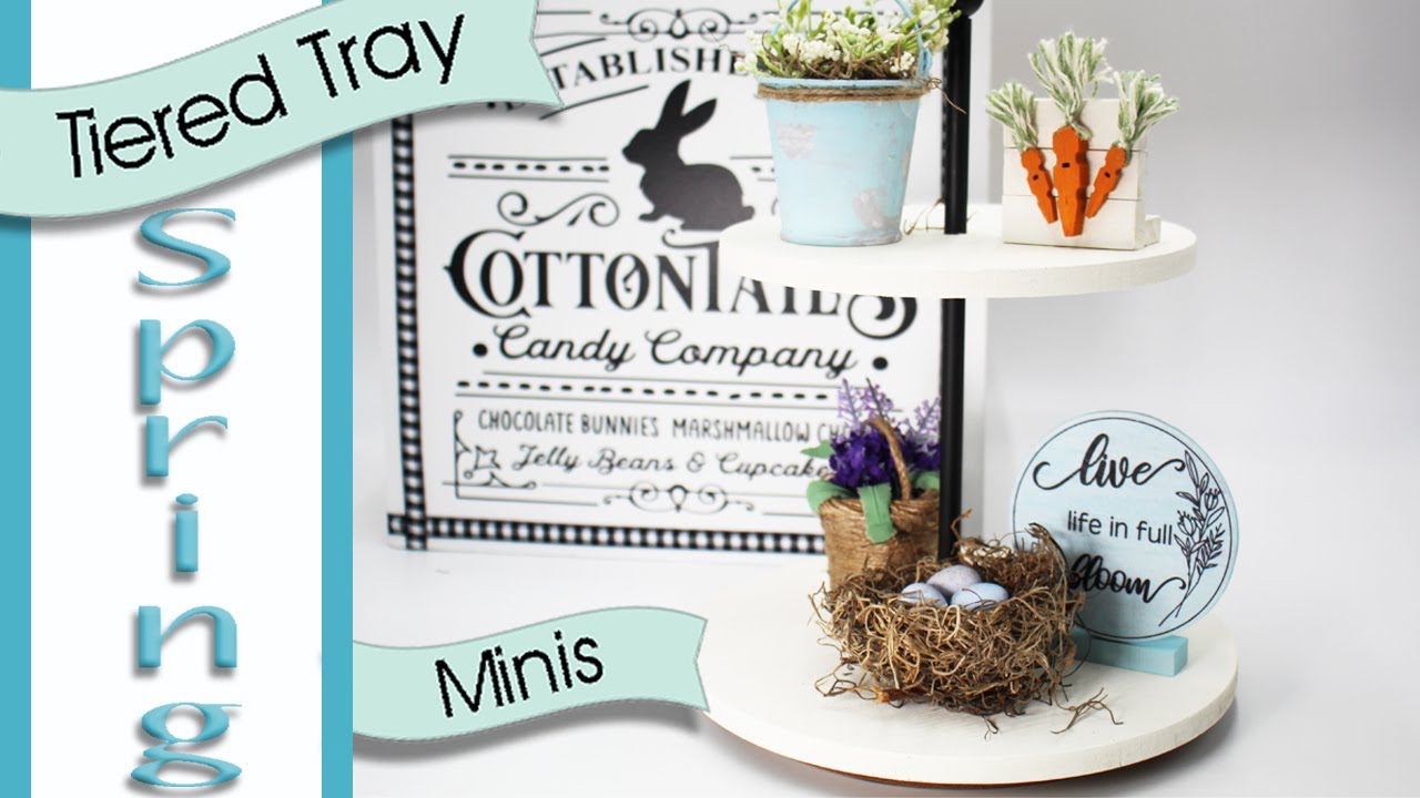 5 Dollar Tree Spring Tiered Tray Minis |Under 5 minute Spring DIYS ...