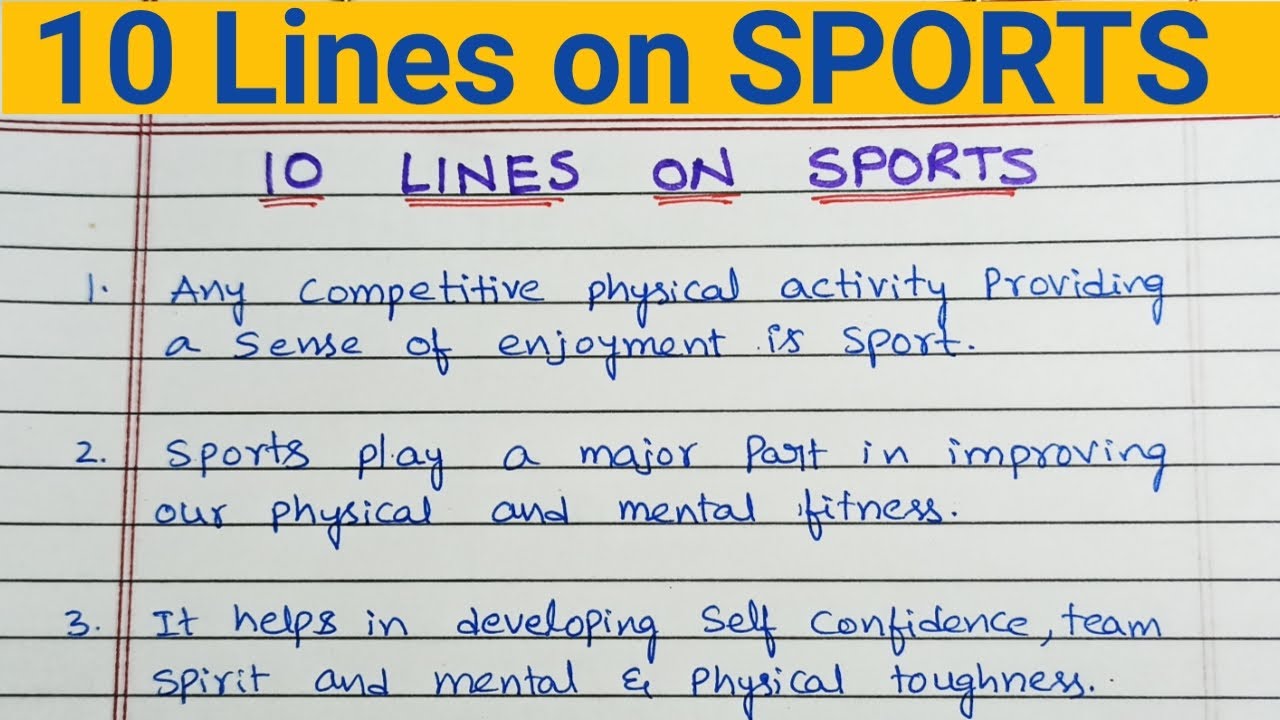 10 lines on Sports | Essay On Sports 10 lines | Sports 10 lines ...