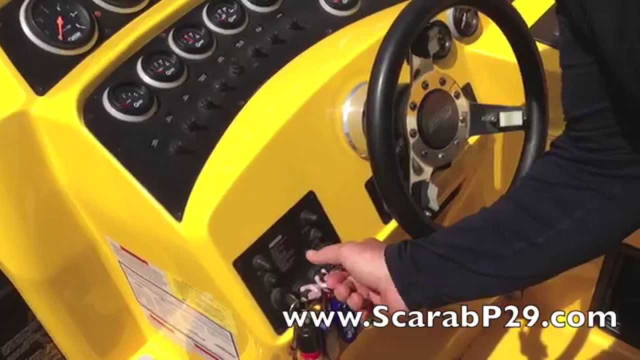 Wellcraft Scarab P-29, Startup + Test Drive - YouTube