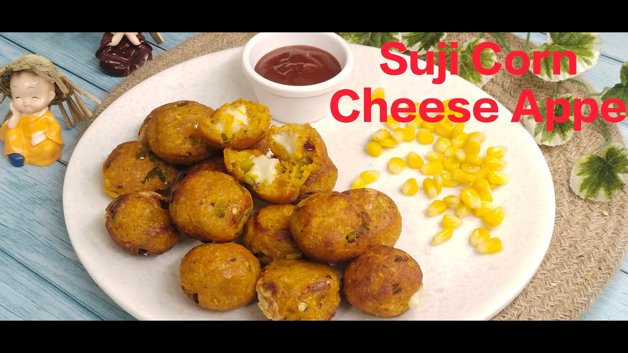 Suji Cheese Corn 🌽 Appe/Suji Appam Recipe/Instant Rava Paniyaram/Paddu ...