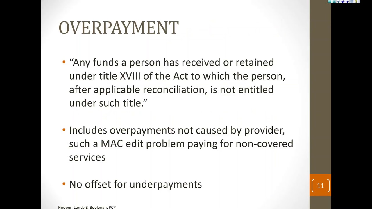 60 Day Report and Return Final Rule for Medicare Parts A & B - YouTube