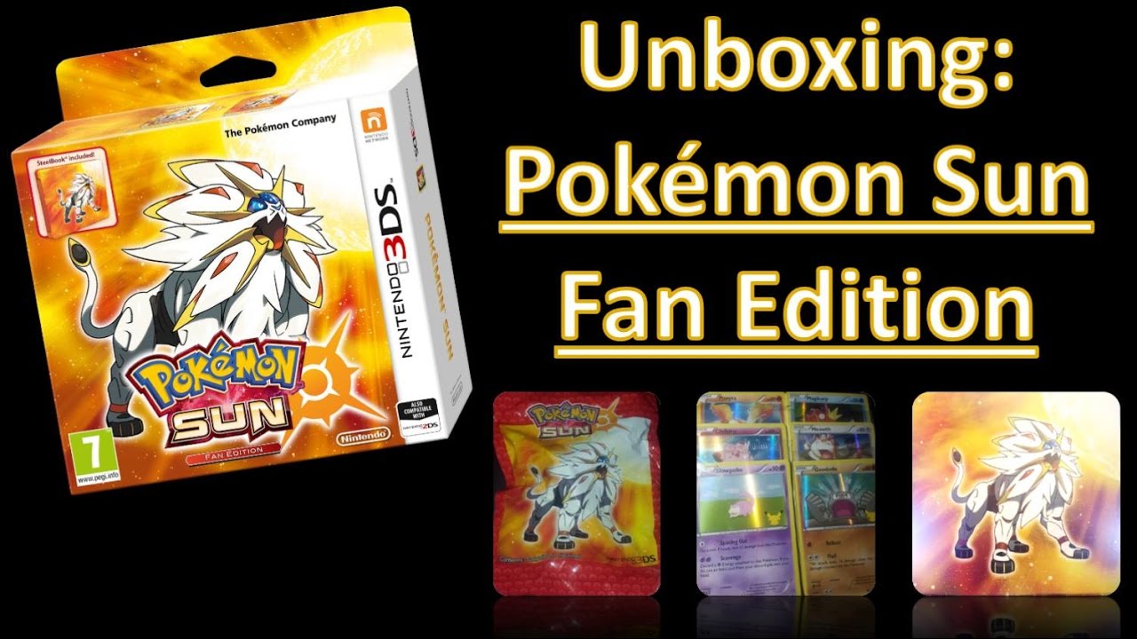 Pokemon Sun Fan Edition Unboxing ( UK nintendo Version 3ds / 3ds xl ...