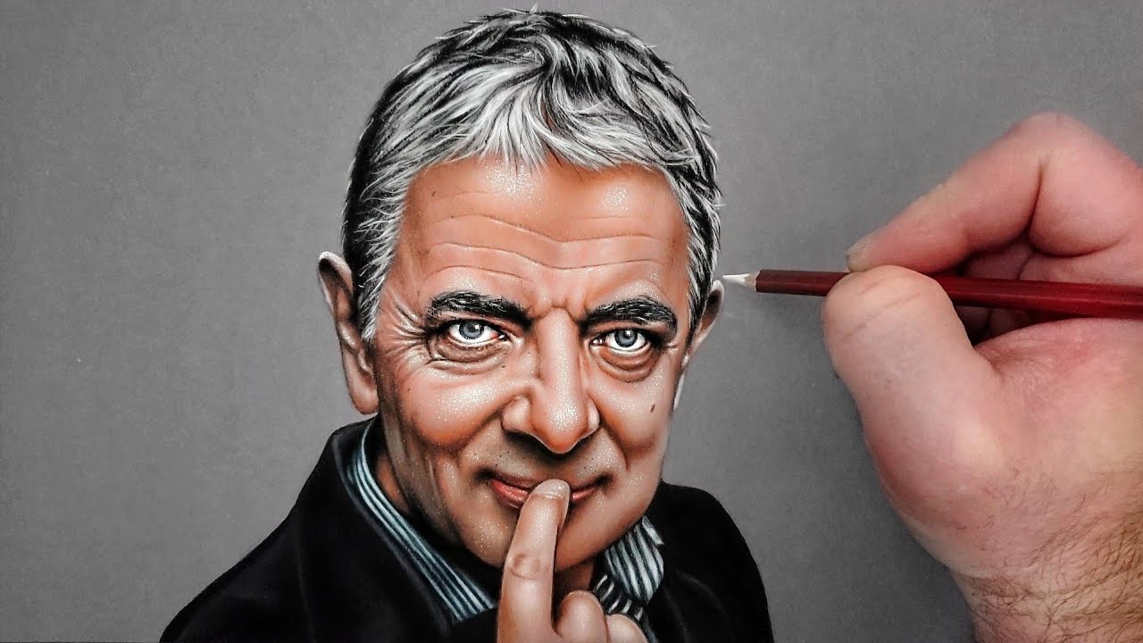 I DREW REALISTIC MR BEAN (how to draw mr bean, 3d drawing) - YouTube