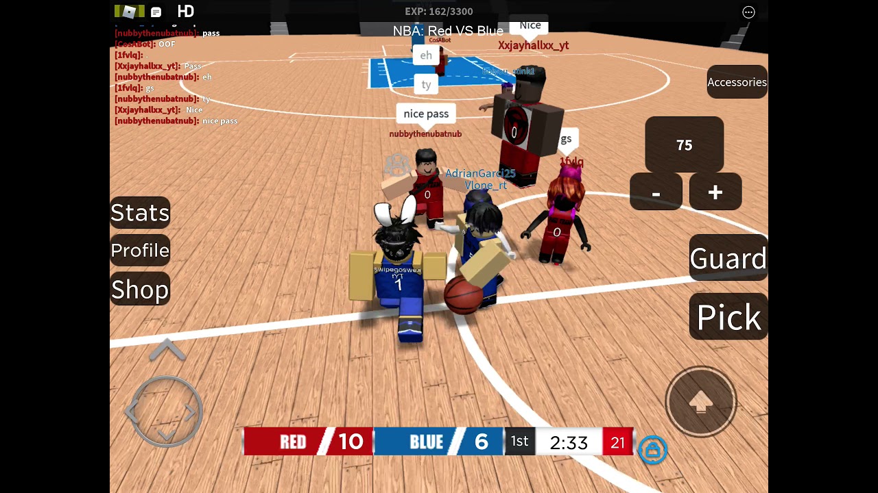 Playing nba:red vs blue roblox basketball with a admin - YouTube