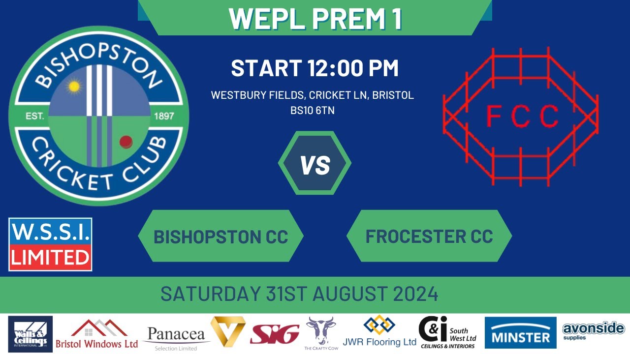 Bishopston CC vs Frocester CC - WEPL Prem 1 - Saturday 31st August 2024 ...
