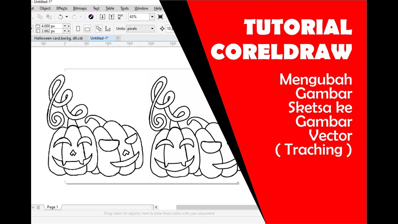 Tutorial CorelDraw - Mengubah Gambar Sketsa Menjadi Gambar Vector - YouTube