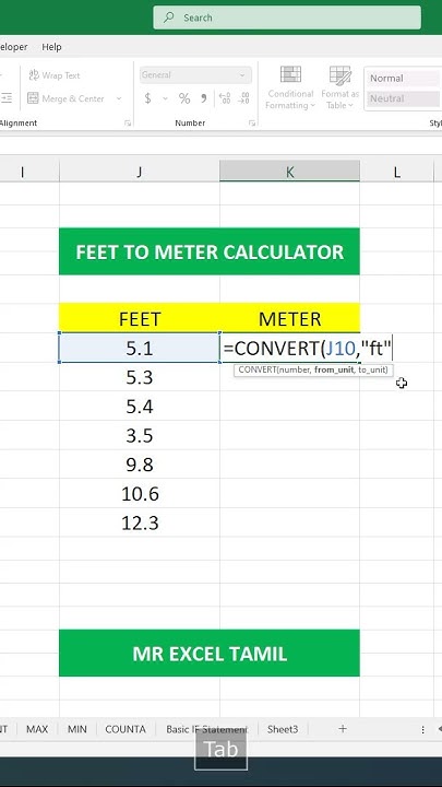 How to Easily Convert Feet to Meters in Excel - YouTube