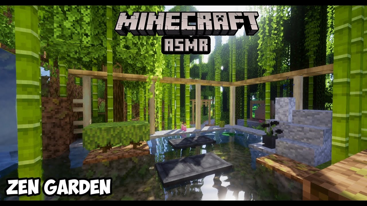 ZEN GARDEN relaxing water sounds for sleeping | Minecraft ASMR - YouTube