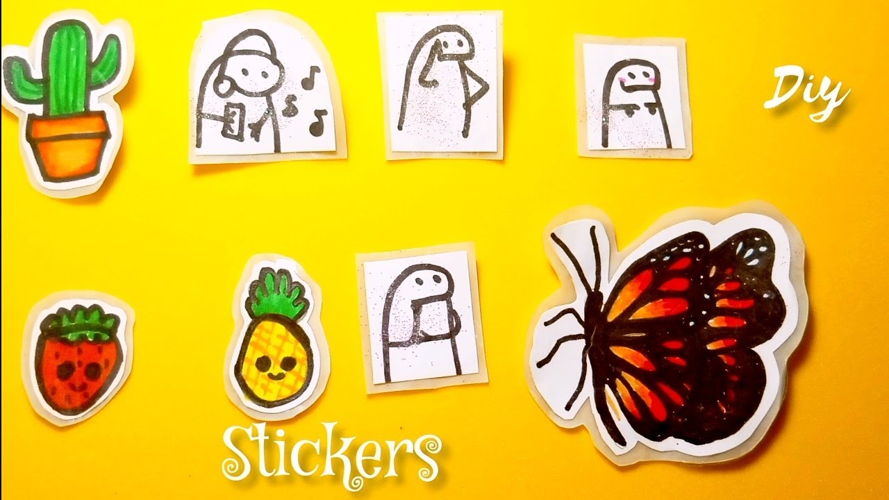 Como hacer stickers caseros súper fáciles 🦋//manualidades en casa ...