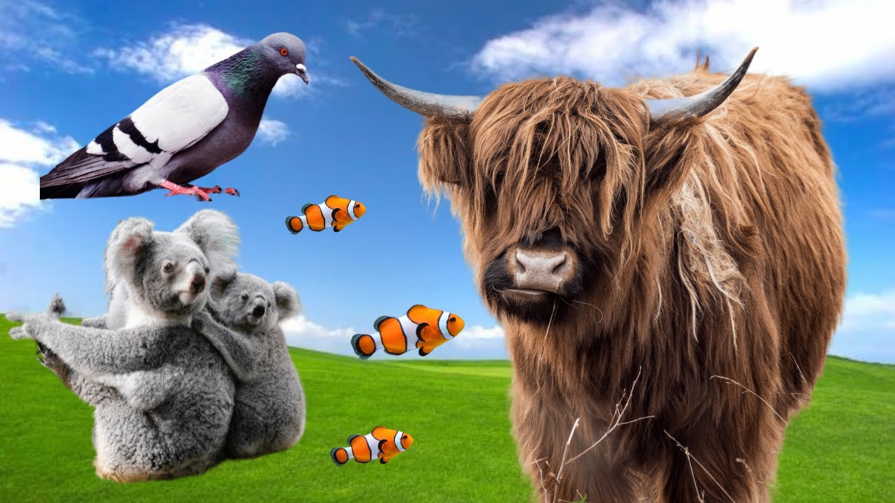 CUTE LITTLE AND BIG ANIMALS - Tiger, Dog, Horse, Llama, Birds, Rabbit ...