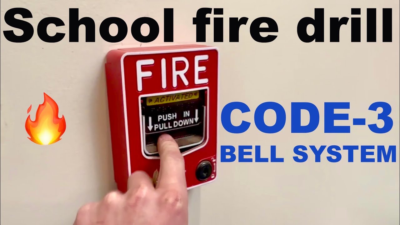 Elementary school fire drill code/temp-3 bells - YouTube