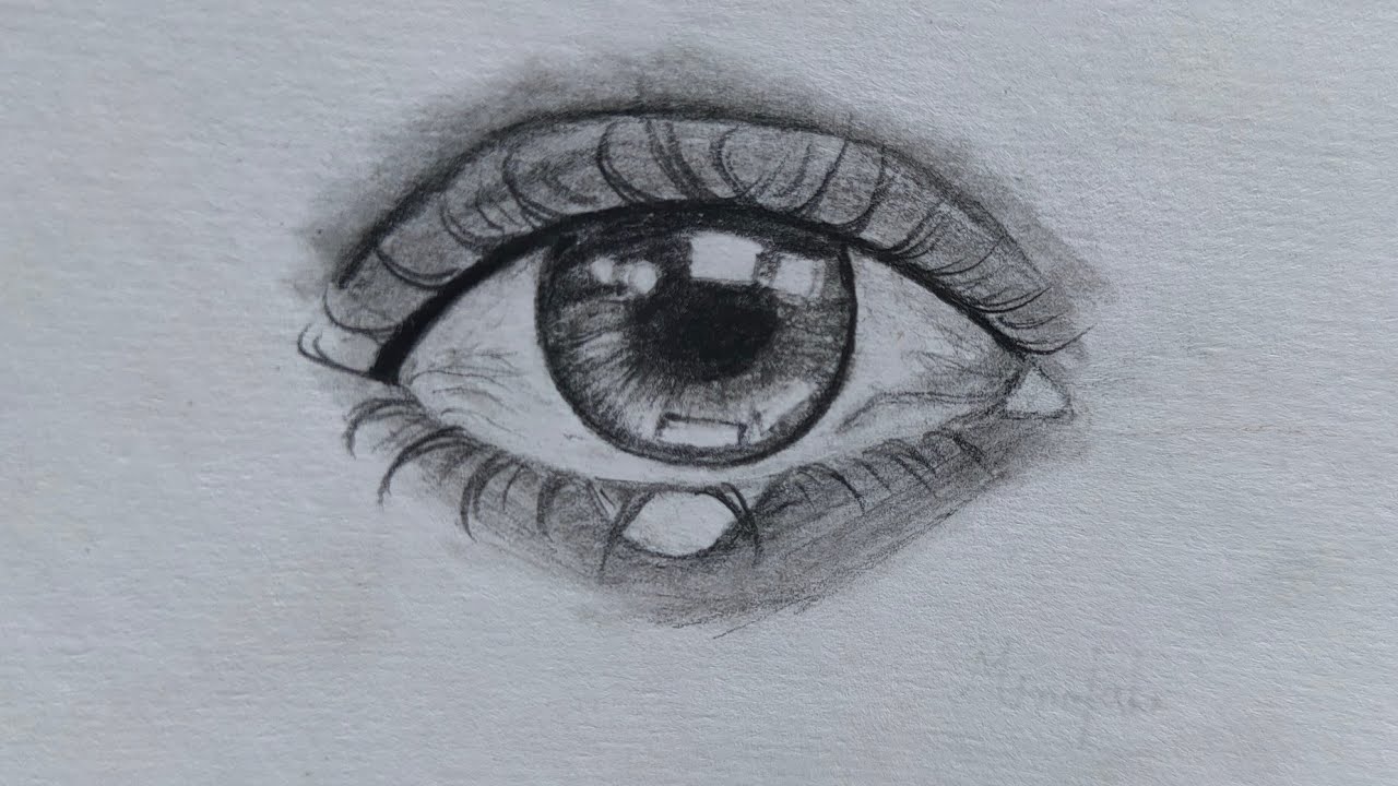Easy way to draw a realistic eye for beginners step by step - YouTube