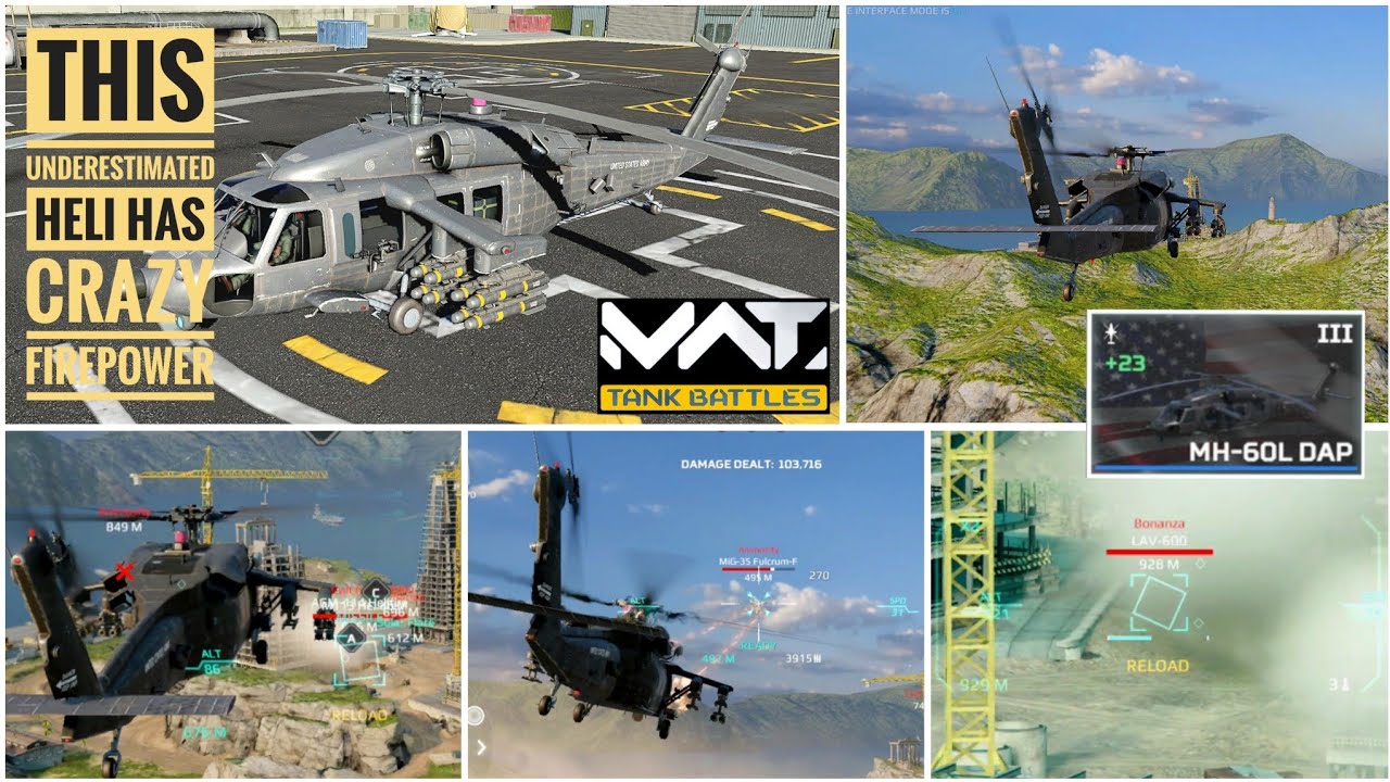 MWT Tank Battles MH-60L Dap tier 3 heli has wide variety of arsenal ...