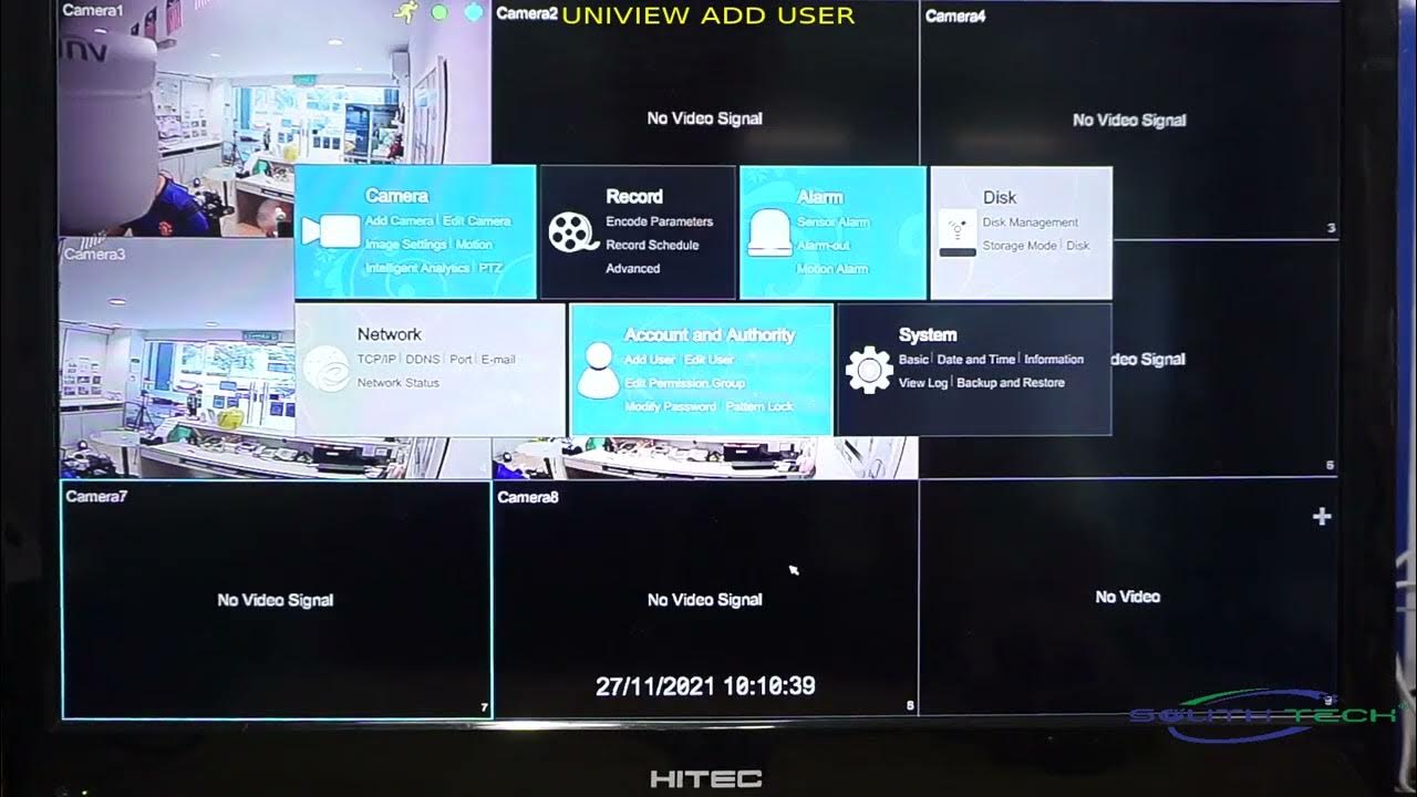SouthTech Uniview (UNV) DVR/NVR How to add user - YouTube