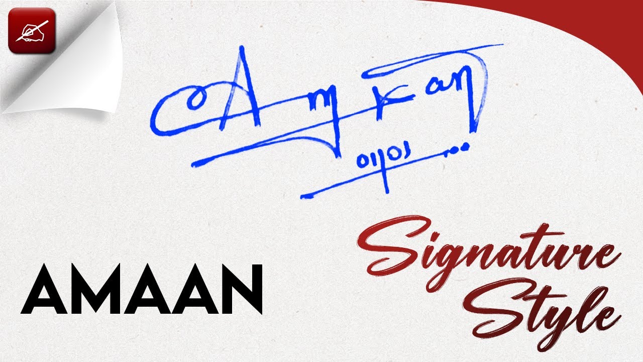 ️ Amaan Name Signature Design - A Signature Style - How to Signature ...