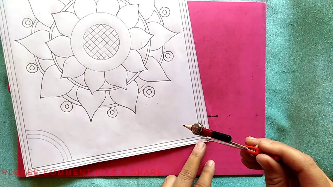 Beautiful Nakshi kantha design-109,How to draw Nokshi katha ,নকশী কাথার ...