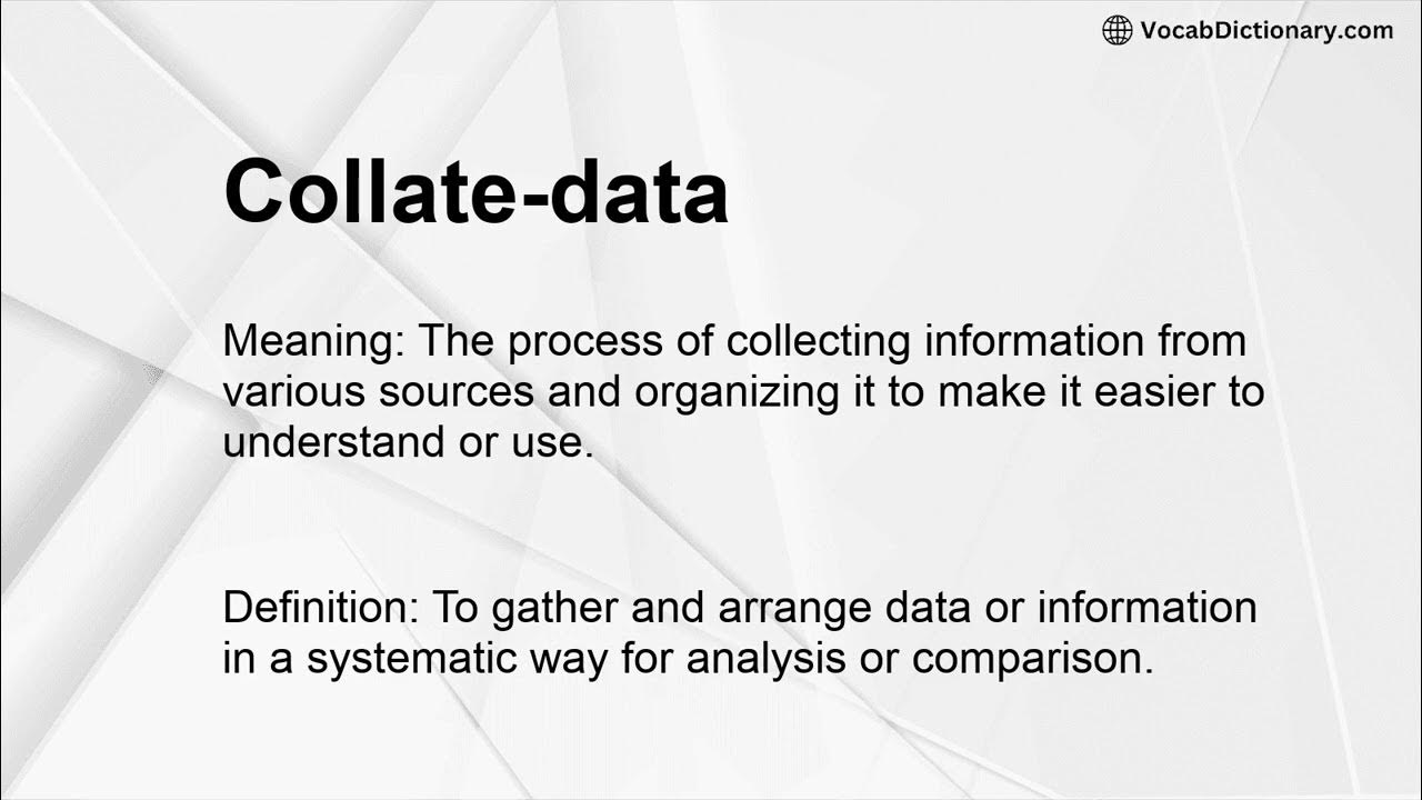 Collate-data Meaning - YouTube