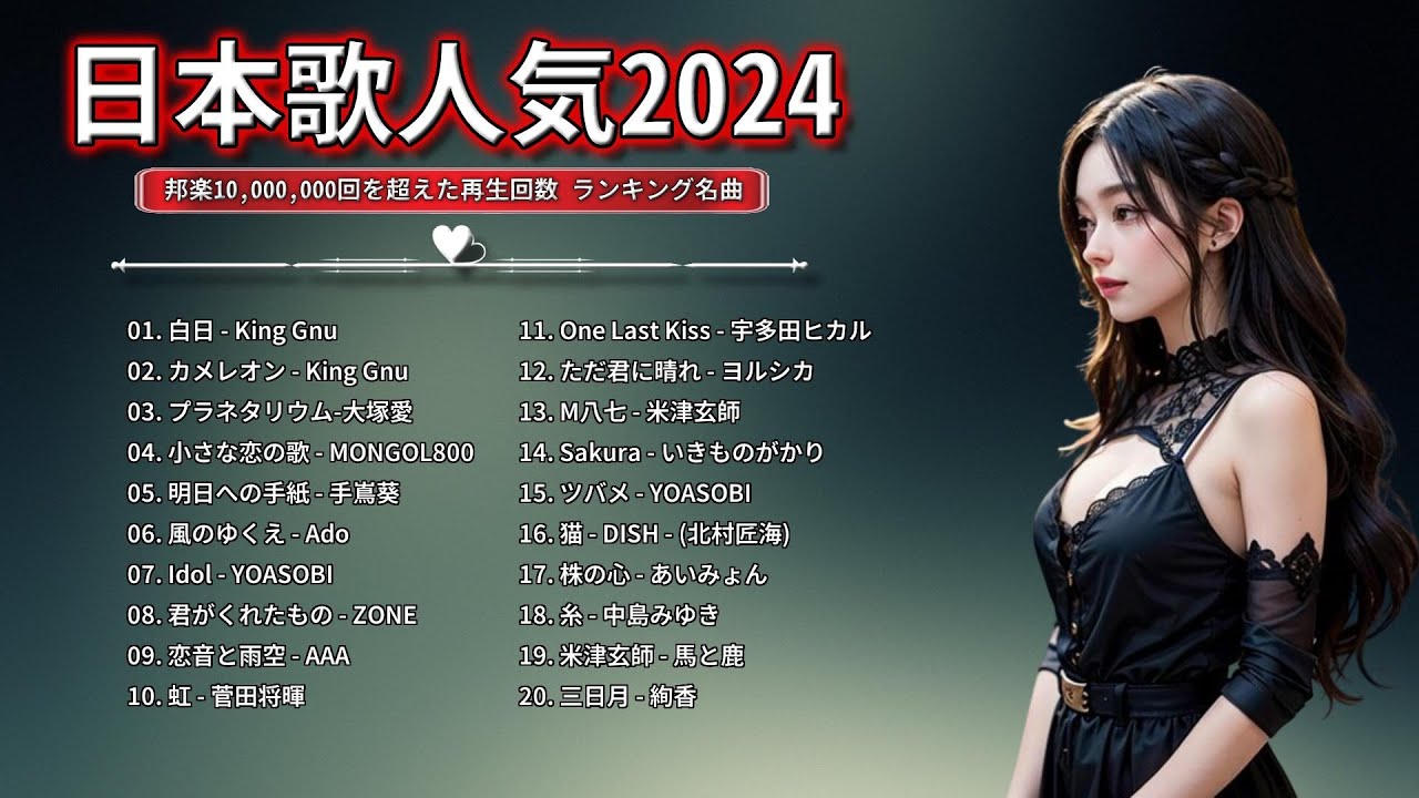 日本最高の歌メドレー ️ 有名曲J-POP メドレー 2024 🌸 2024ヒット曲メドレー - YouTube