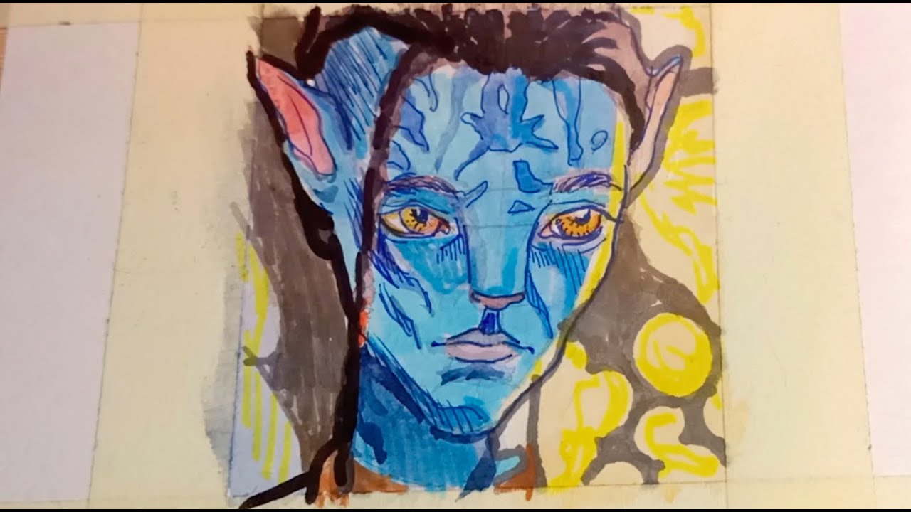 How to draw an AVATAR | Drawing Avatar | drawholic (Zoe Saldana) - YouTube