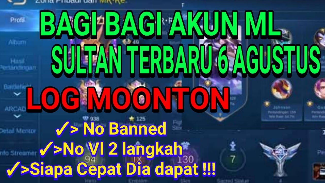 AKUN ML SULTAN TERBARU SAAT INI || Mobile Legends Bang Bang - YouTube
