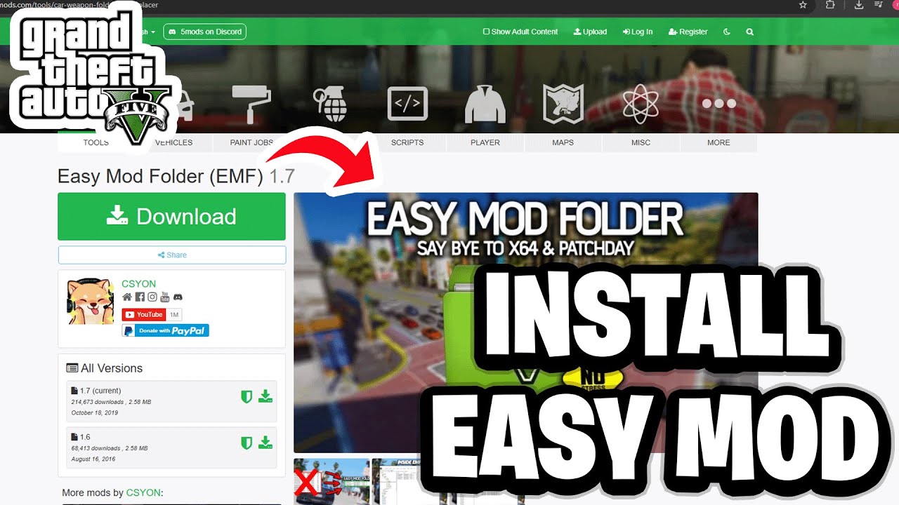 How To Install Easy Mod Folder In GTA 5 - Fastest Guide - YouTube
