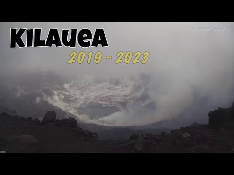 Kīlauea Timelapse (2019-2023) - Water lake to lava lake in 30sec