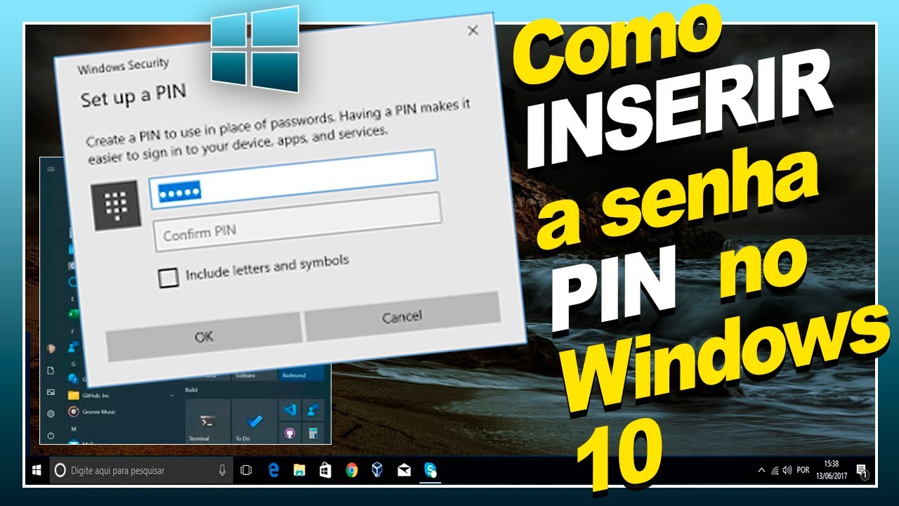 Dica Rápida N9 - Como cadastrar ou inserir PIN no Windows 10. - YouTube