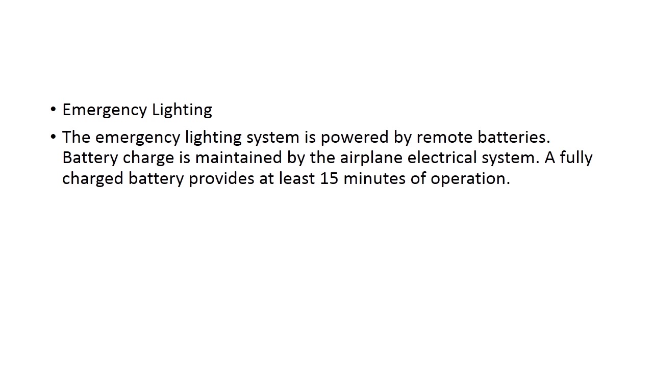 B777 Question 7: A fully charged emergency lighting system battery ...
