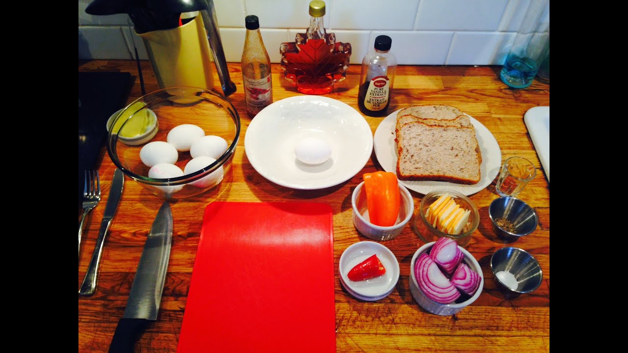 GoPro Cook's Spicy Veggie and Cheese Omelette with French Toast - YouTube