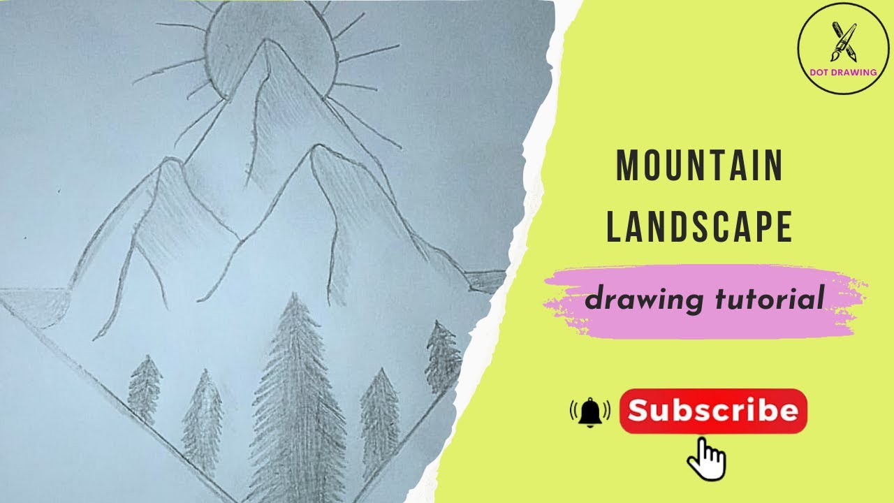 mountain landscape drawing tutorial 🌄🌄 | Dot Drawing - YouTube