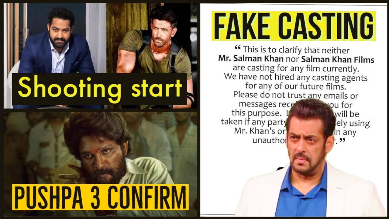 War 2 Shooting Start | Fake Casting | Pushpa 3 Confirmed - YouTube