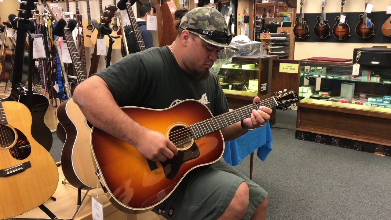Noah Campell plays Slack Key on a Santa Cruz Guitar RS Sunburst 12-fret ...