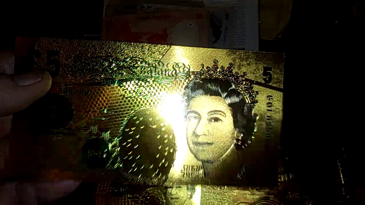 24k gold plated English bank notes - YouTube