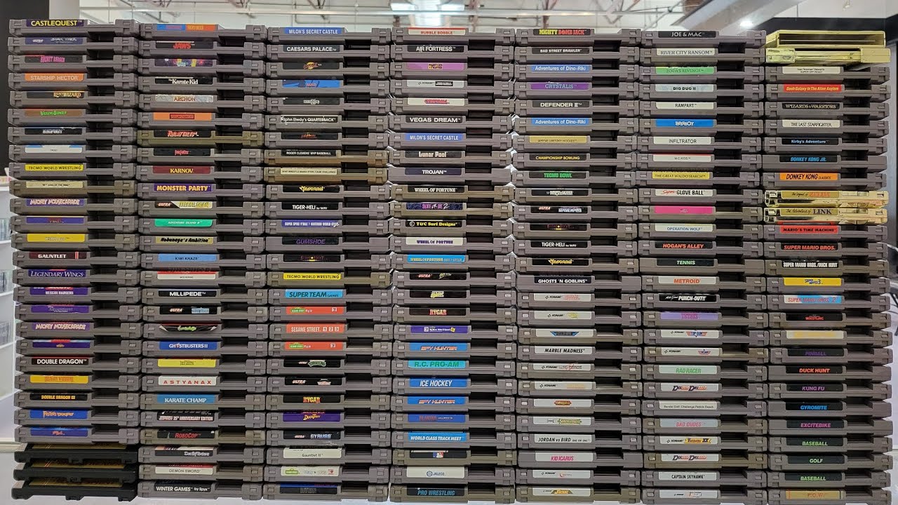 Original Nintendo NES games priced/cleaned and just put on the shelves ...