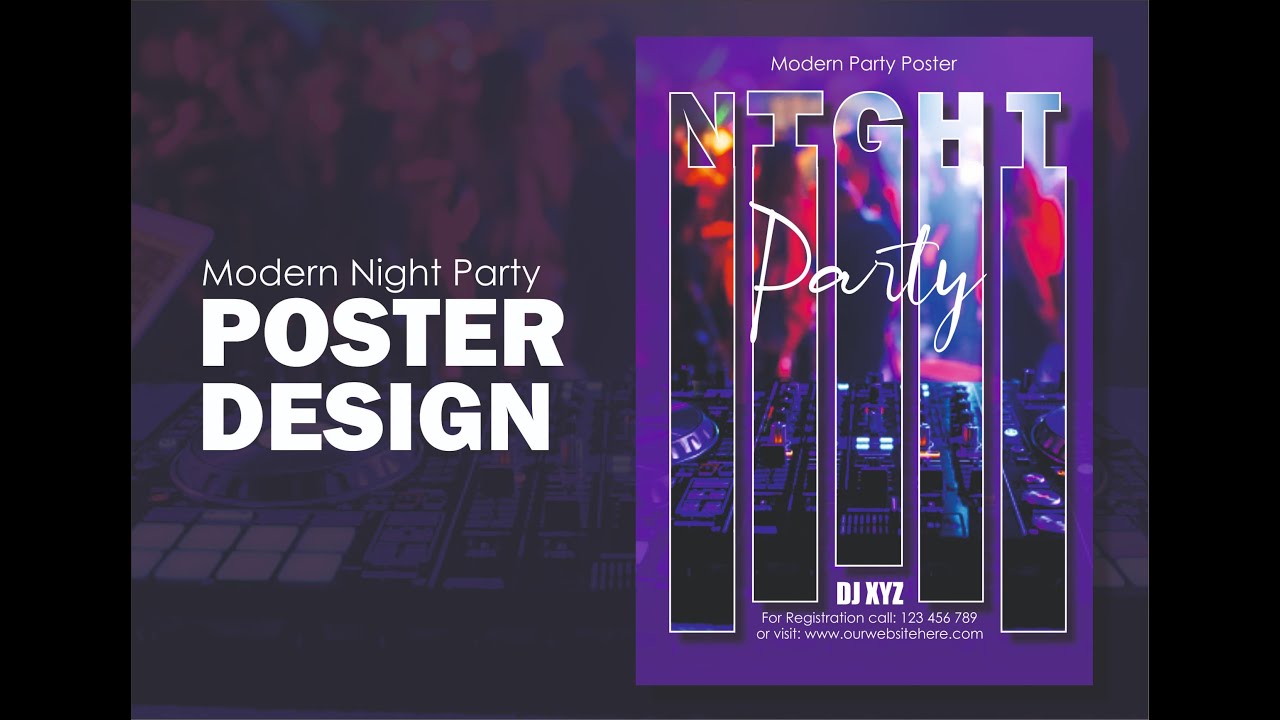 Modern Poster for Night parties | Advance Designing Tutorials - YouTube