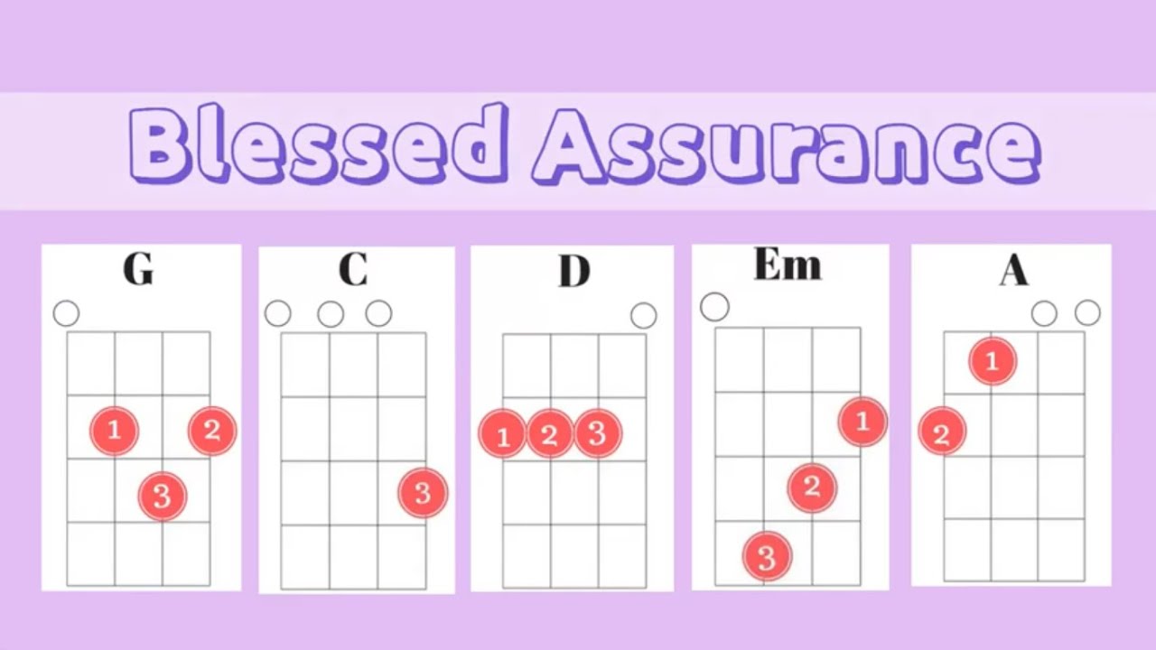 Easy ukulele tutorial with lyrics & chords | Blessed Assurance - YouTube