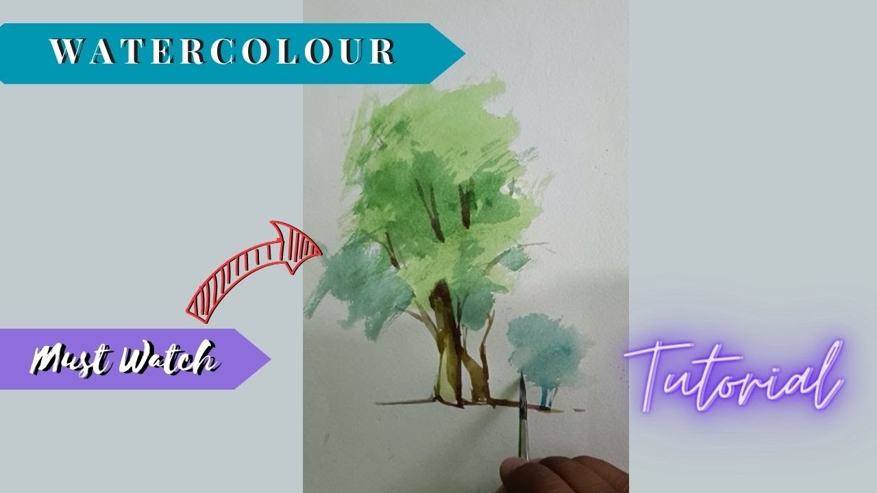Easy Watercolor Tutorial | Making trees with watercolors | step by step ...