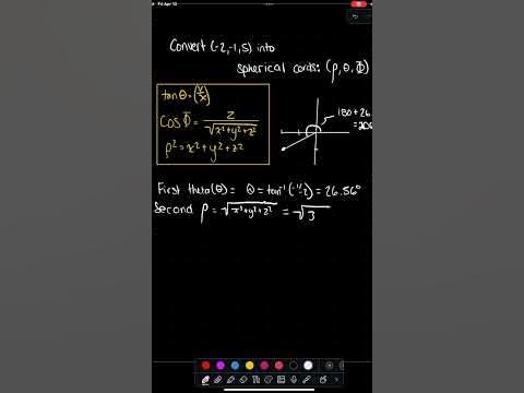 Converting Cartesian to Spherical.#math #sphere #cartesian - YouTube