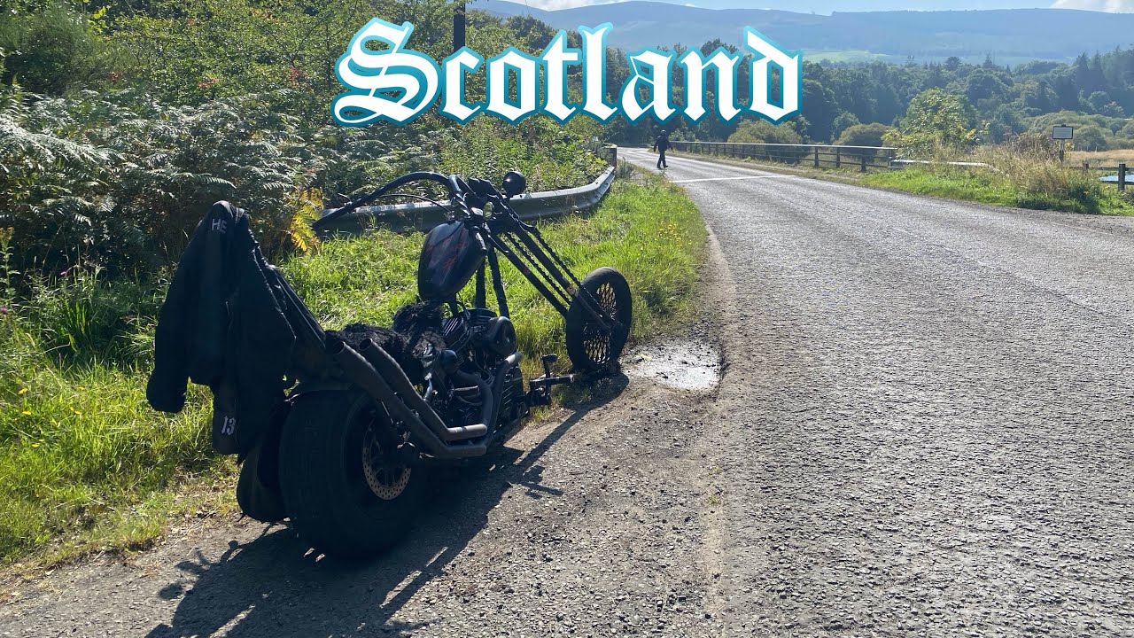 Long Fork Chopper Scotland Panhead - YouTube